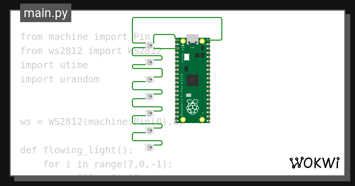 Randomly Generated Colour Flowing Light Copy Wokwi Esp32 Stm32 Arduino Simulator