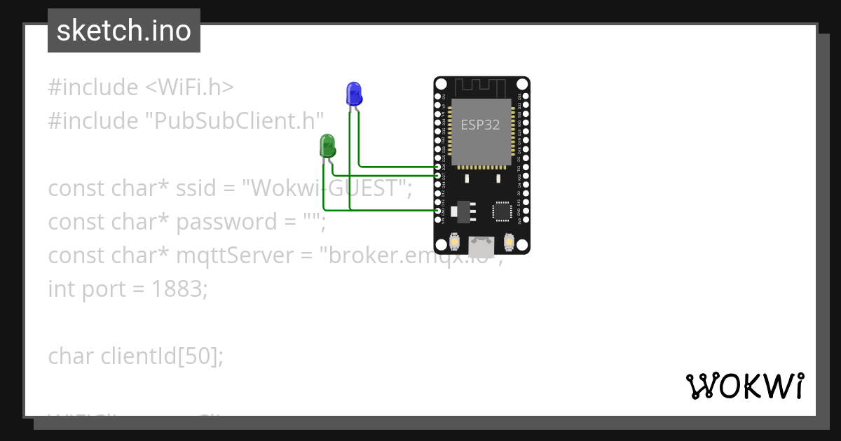 LED_WIFI_MQTT - Wokwi ESP32, STM32, Arduino Simulator