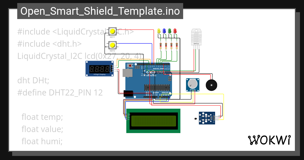 DHT22 Temp auslesen und Colorcoding led passend zu temp Max temp individuell Copy - Wokwi ESP32 ...