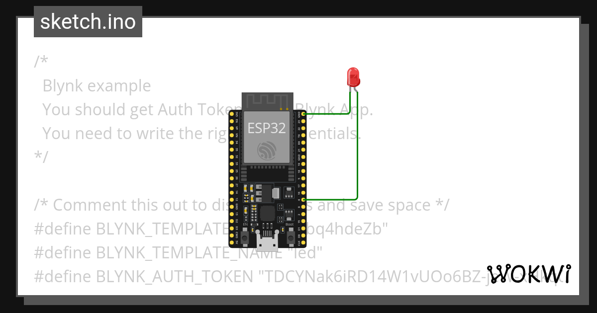 Wokwi Test Blynk Led Wokwi Esp32 Stm32 Arduino Simulator