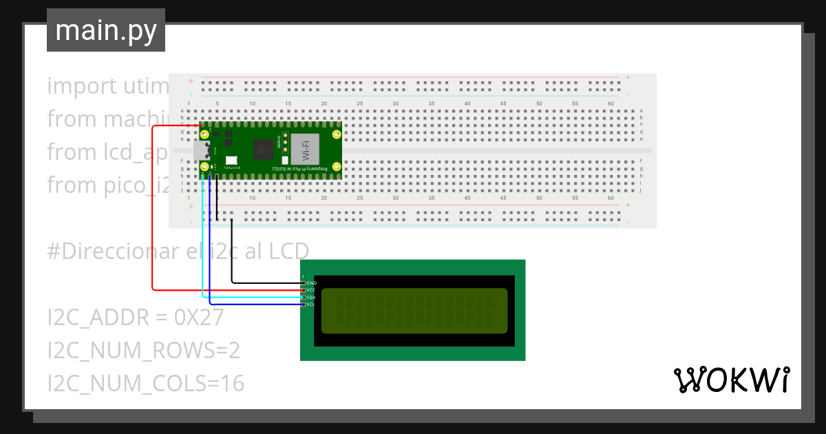 LCD.py - Wokwi ESP32, STM32, Arduino Simulator