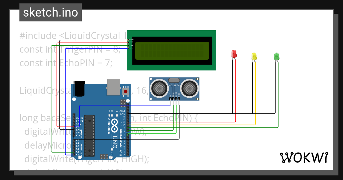 Sensor Jarak(3) - Wokwi ESP32, STM32, Arduino Simulator
