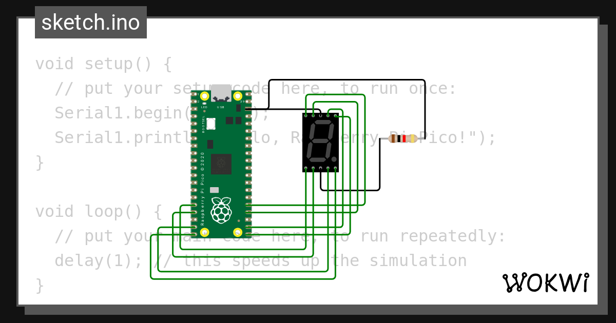 7 Segment Led Wokwi Esp32 Stm32 Arduino Simulator 8484