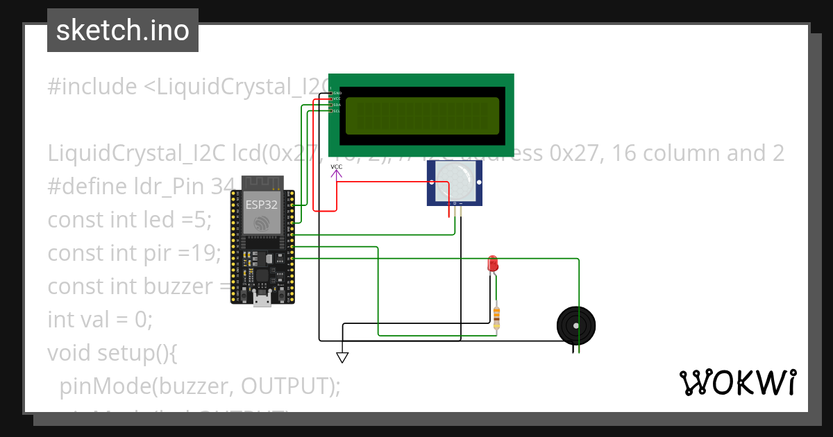 ตรวจจับการเคลื่อนไหว พร้อมส่งเสียงเเจ้งเตือน Wokwi Esp32 Stm32 