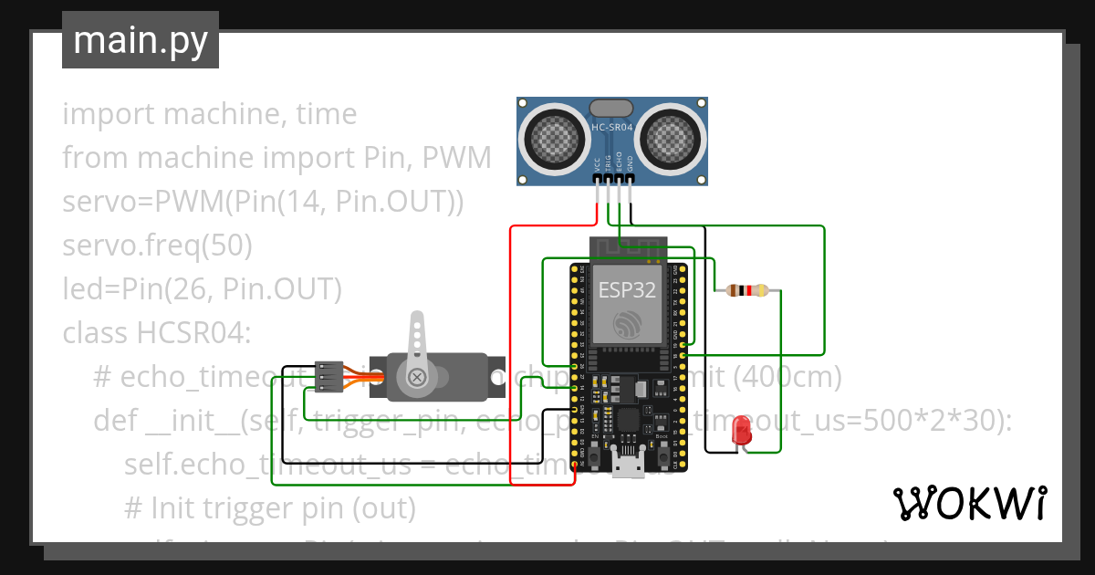 sensor plus servo motor Copy - Wokwi ESP32, STM32, Arduino Simulator