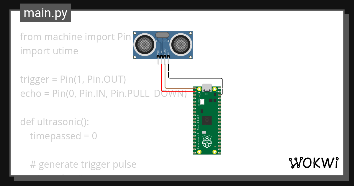 Ultrasonic In Micopython Wokwi Esp32 Stm32 Arduino Simulator