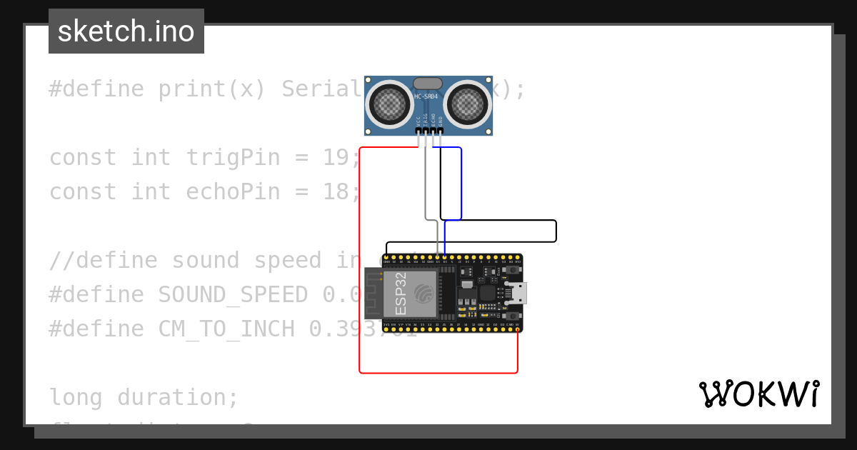 Ultrasone Sensor Wokwi Esp32 Stm32 Arduino Simulator