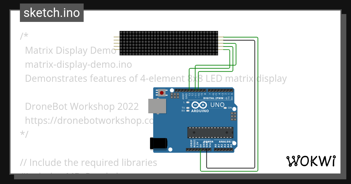Dot Matrix Demo Wokwi Esp32 Stm32 Arduino Simulator 