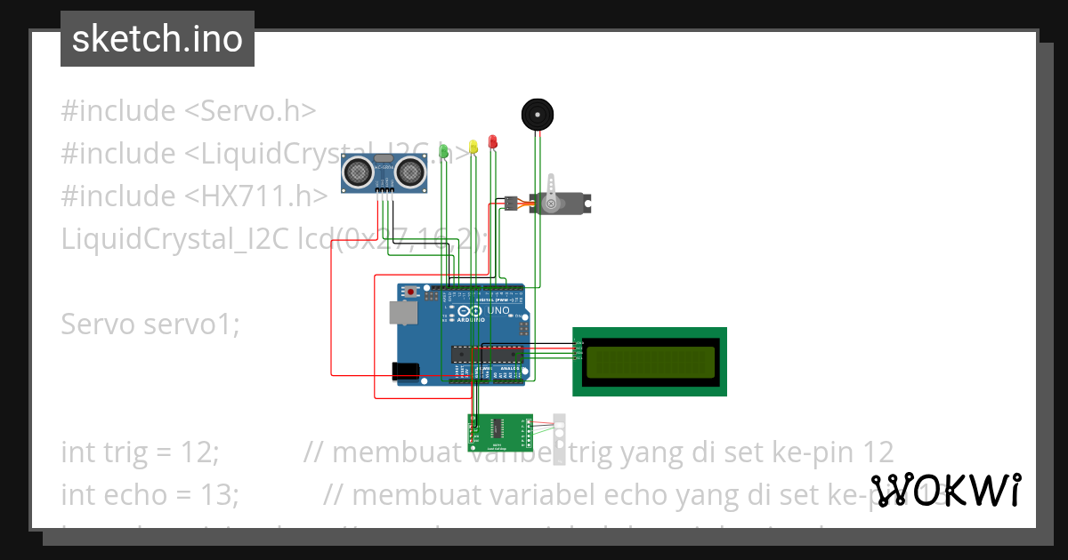 Tempat sampahh - Wokwi ESP32, STM32, Arduino Simulator
