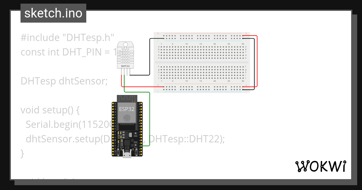 DHT22 - Wokwi ESP32, STM32, Arduino Simulator