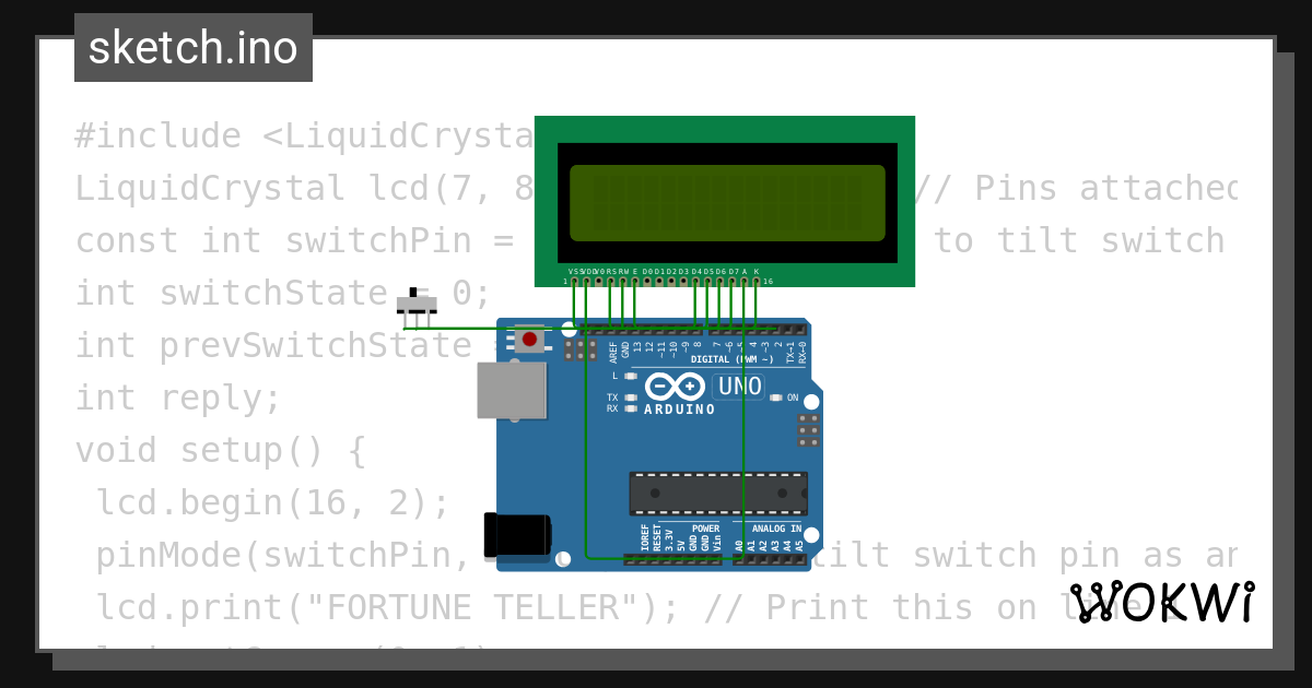 Fortune Teller Wokwi Esp32 Stm32 Arduino Simulator 1802