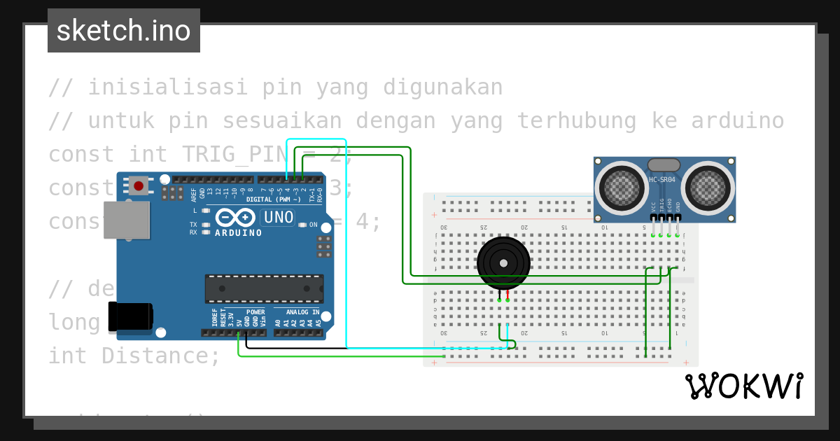 Sensor Jarak Wokwi Esp32 Stm32 Arduino Simulator