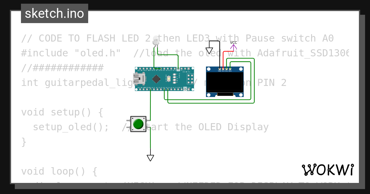 Guitar Pedal Light V1 61223 Wokwi Esp32 Stm32 Arduino Simulator 2264