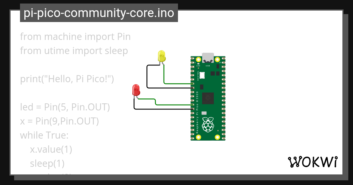 Pico Blink Wokwi Esp32 Stm32 Arduino Simulator 4917