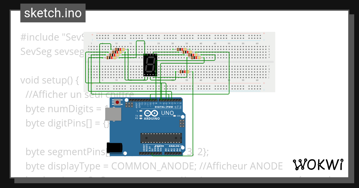 Sevent Segment Display Wokwi Esp32 Stm32 Arduino Simulator