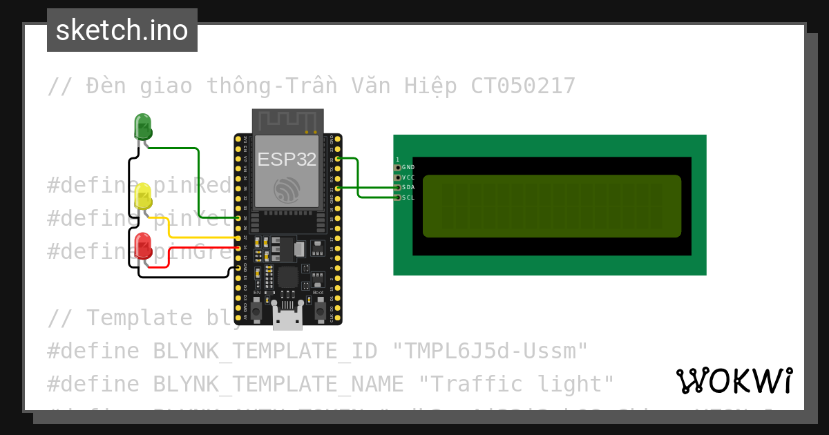 Traffic Light Trần Văn Hiệp Wokwi Esp32 Stm32 Arduino Simulator 7134