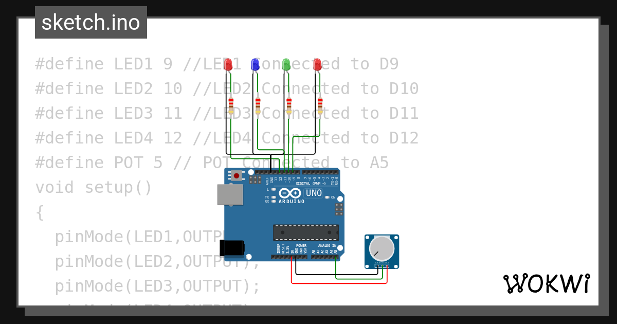 4หลอด Wokwi Esp32 Stm32 Arduino Simulator