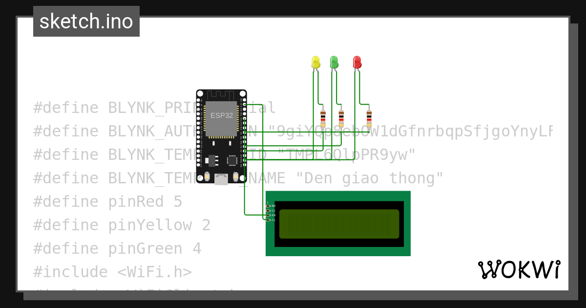 đèn Giao Thông Wokwi Esp32 Stm32 Arduino Simulator