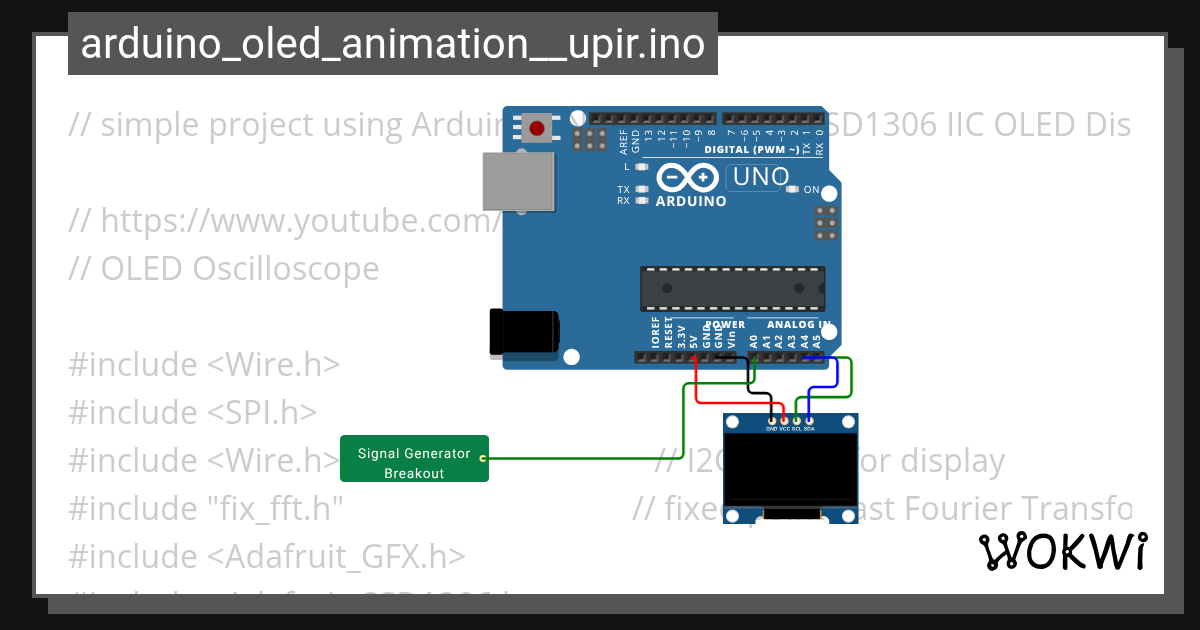 OLED Analays - Wokwi ESP32, STM32, Arduino Simulator