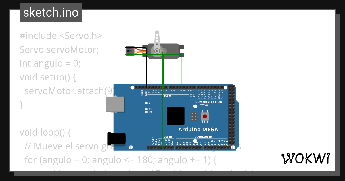 ServoMotor - Wokwi ESP32, STM32, Arduino Simulator