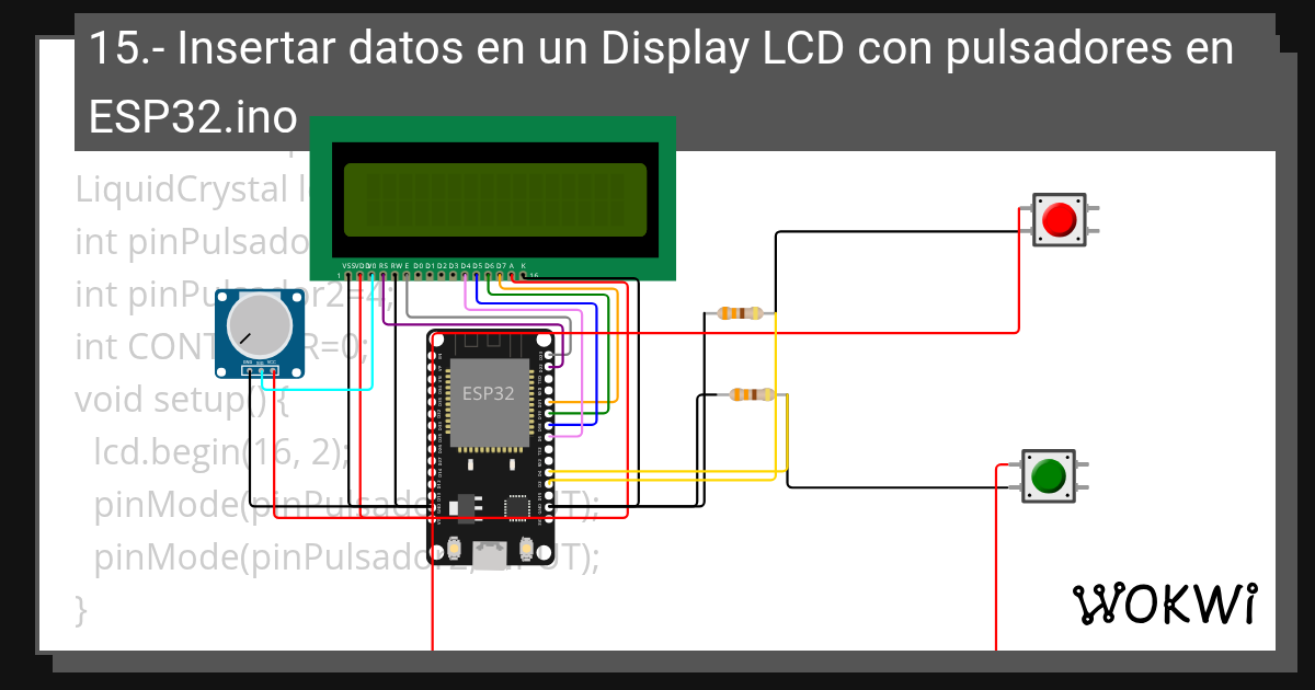 contador con lcd - Wokwi ESP32, STM32, Arduino Simulator