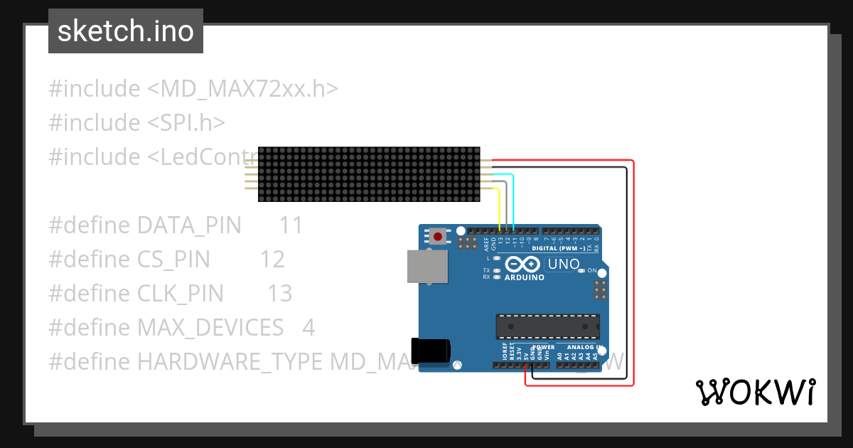 Matrix_32x8 Copy - Wokwi ESP32, STM32, Arduino Simulator