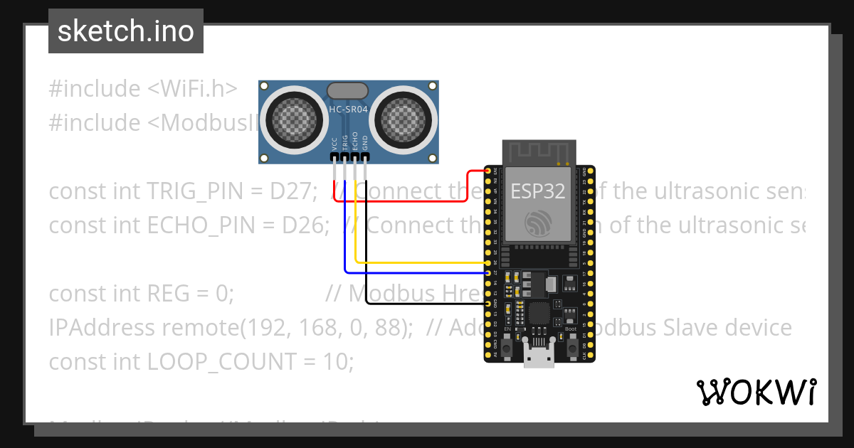 Ultrasonic MQTT Publisher Copy - Wokwi ESP32, STM32, Arduino Simulator