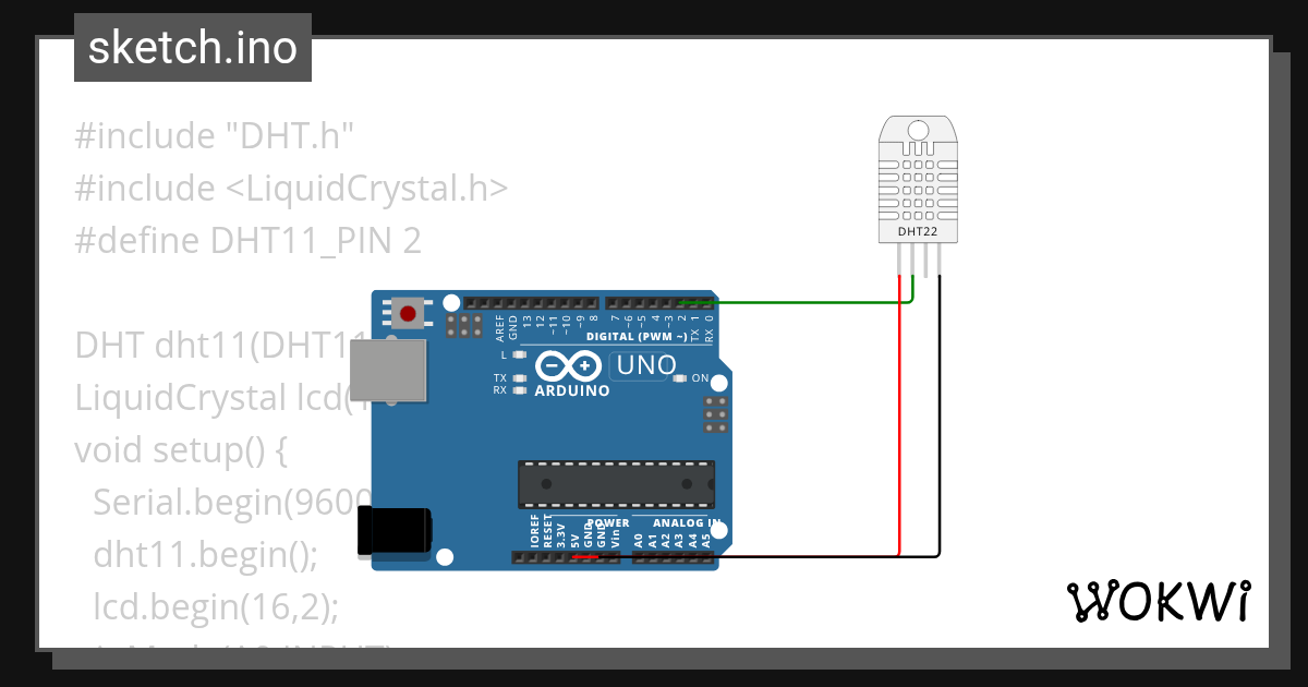 DHT 11 - Wokwi ESP32, STM32, Arduino Simulator