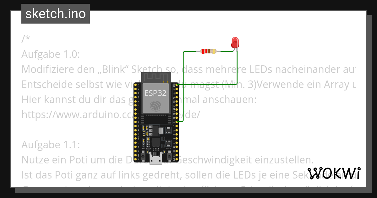 Blink - Wokwi ESP32, STM32, Arduino Simulator