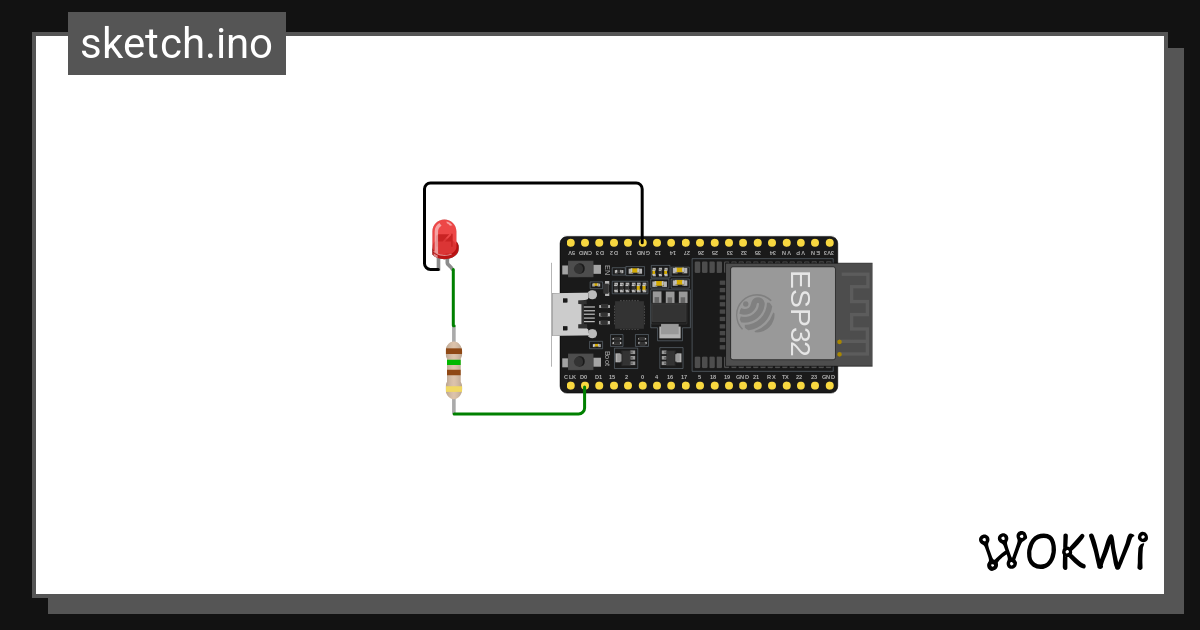 Led Intermitente Esp32 Wokwi Esp32 Stm32 Arduino Simulator