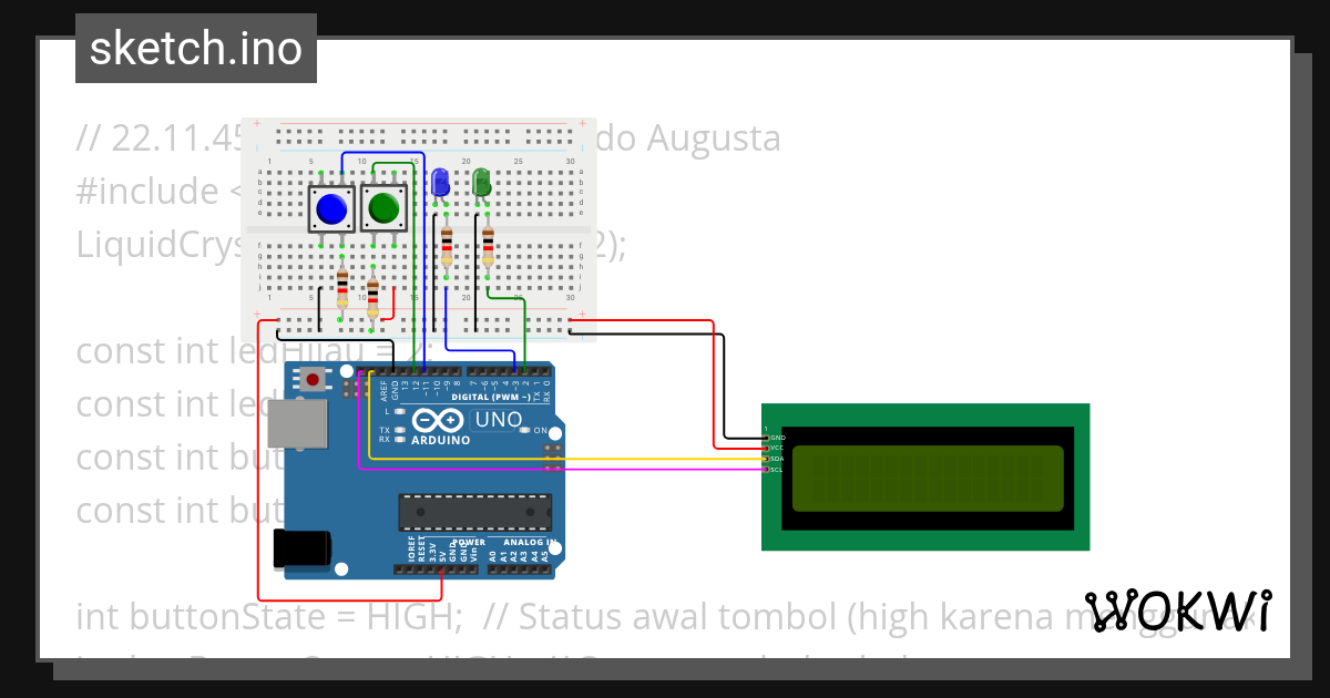 button lcd - Wokwi ESP32, STM32, Arduino Simulator