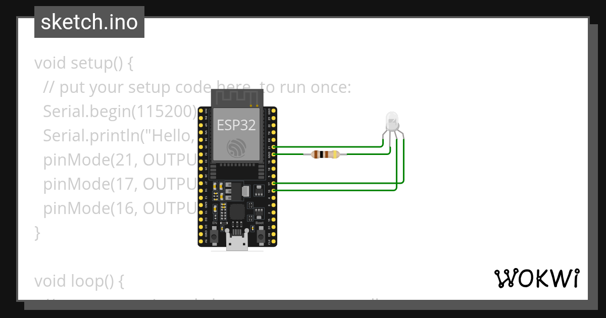 cathode RGB led - Wokwi ESP32, STM32, Arduino Simulator
