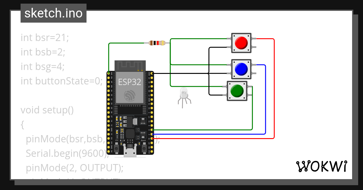 RGB LIGHT - Wokwi ESP32, STM32, Arduino Simulator