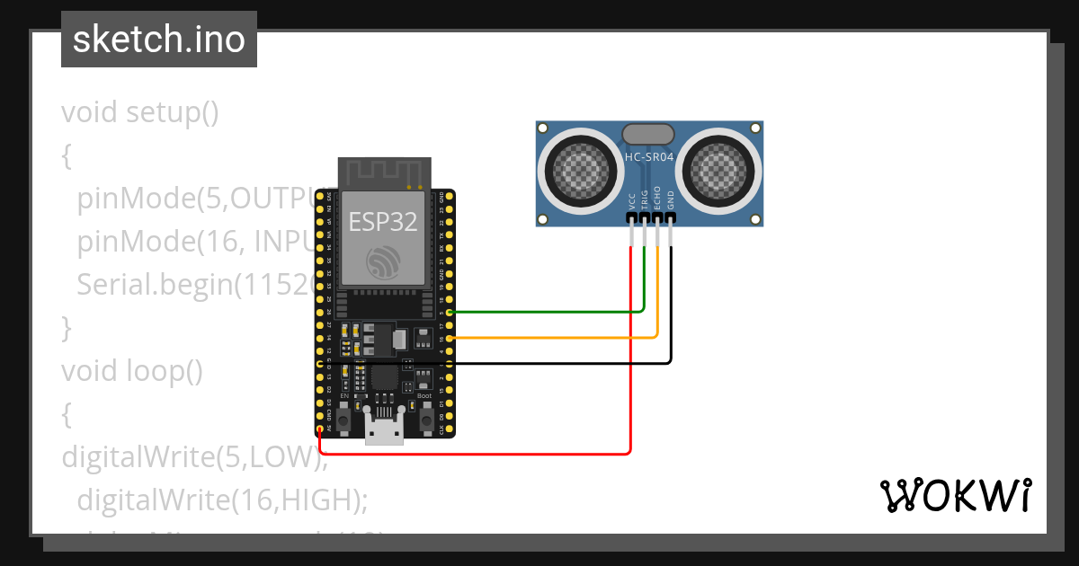 ultrasonic - Wokwi ESP32, STM32, Arduino Simulator