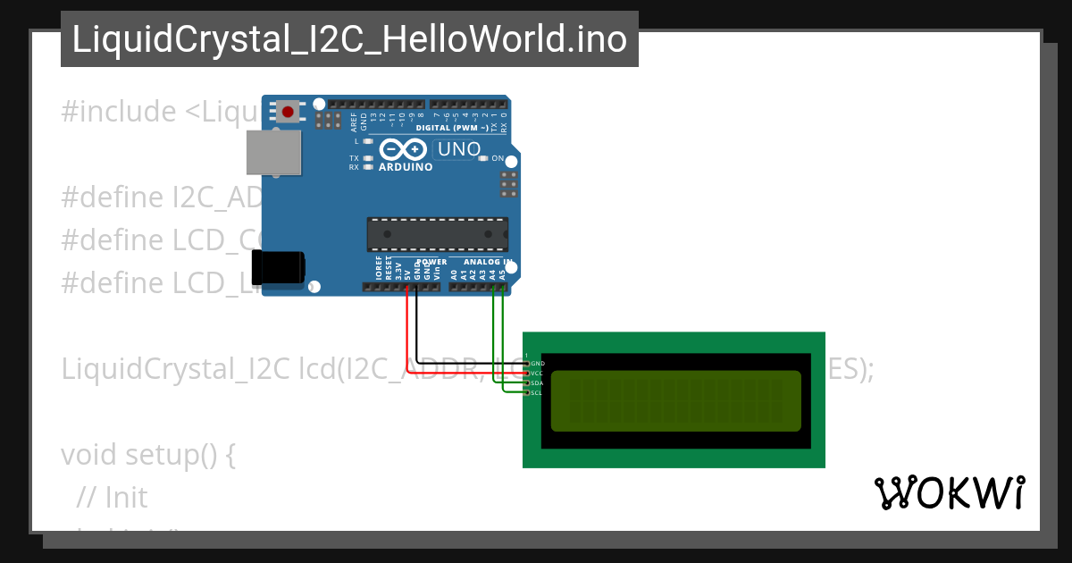 LiquidCrystal_I2C - Wokwi ESP32, STM32, Arduino Simulator LiquidCrystal_I2C - Wokwi ESP32, STM32, Arduino Simulator