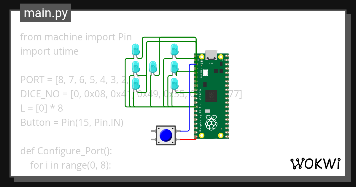 Dice LED - Wokwi ESP32, STM32, Arduino Simulator Dice LED - Wokwi ESP32, STM32, Arduino Simulator