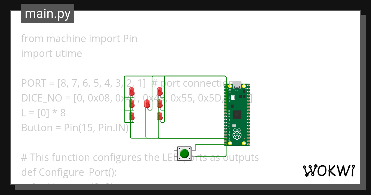 Led Dice Wokwi Esp32 Stm32 Arduino Simulator 4763