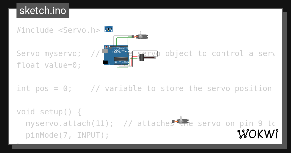 Servo Thingy Wokwi Esp32 Stm32 Arduino Simulator