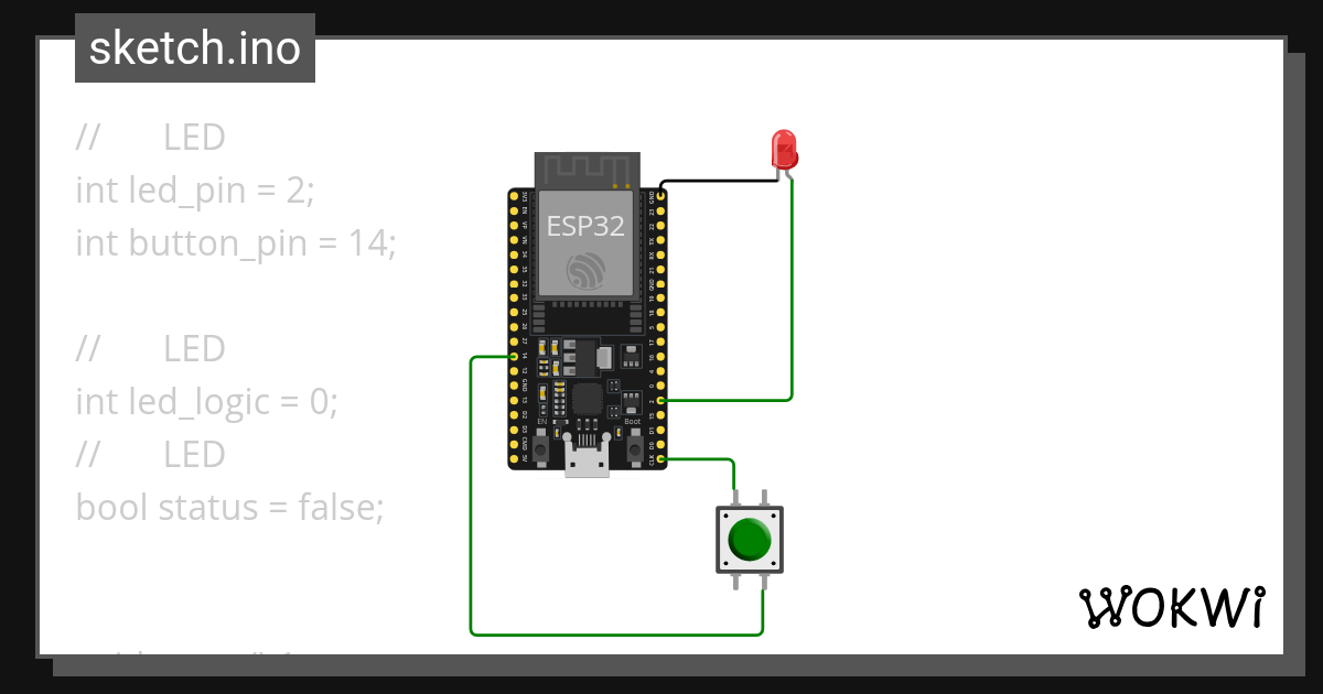 BUTTON - Wokwi ESP32, STM32, Arduino Simulator