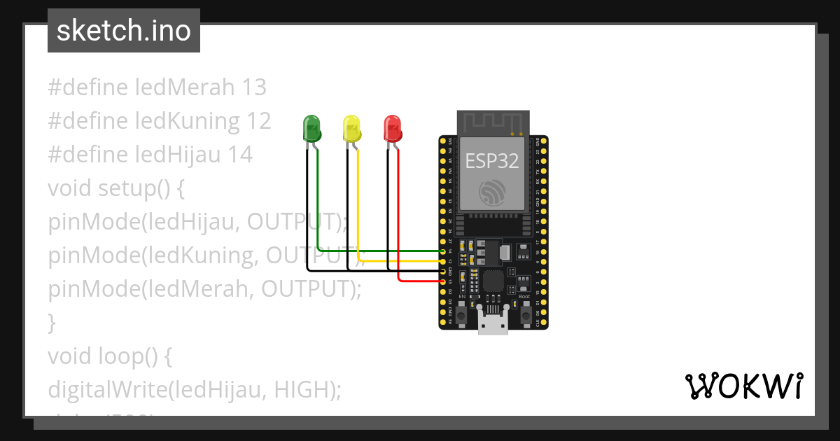 JOB 6 No 1 - Wokwi ESP32, STM32, Arduino Simulator