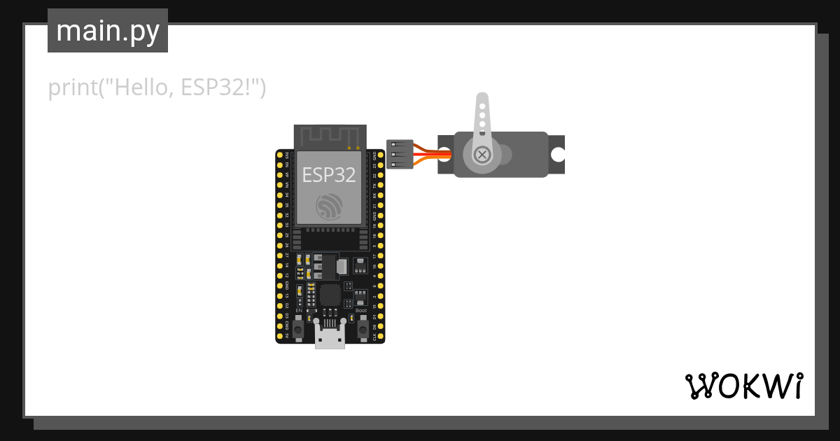 检测到有人靠近时，舵机旋转 Wokwi Esp32 Stm32 Arduino Simulator 1199