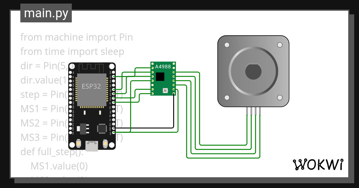 步进电机 微步控制 Wokwi Esp32 Stm32 Arduino Simulator 