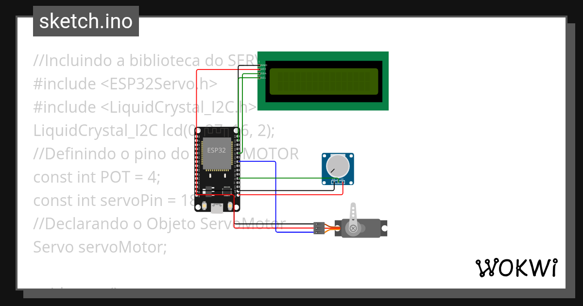 Servo Motor com Potenciometro - Wokwi ESP32, STM32, Arduino Simulator