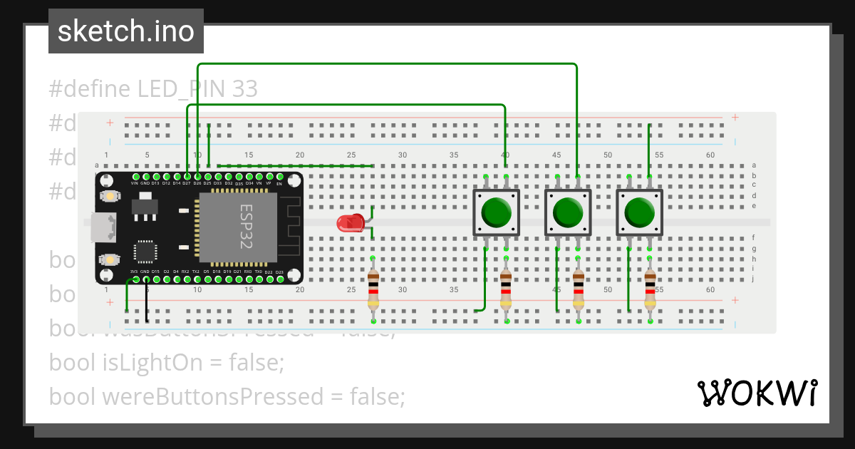 ESP Multiple Buttons - Wokwi ESP32, STM32, Arduino Simulator