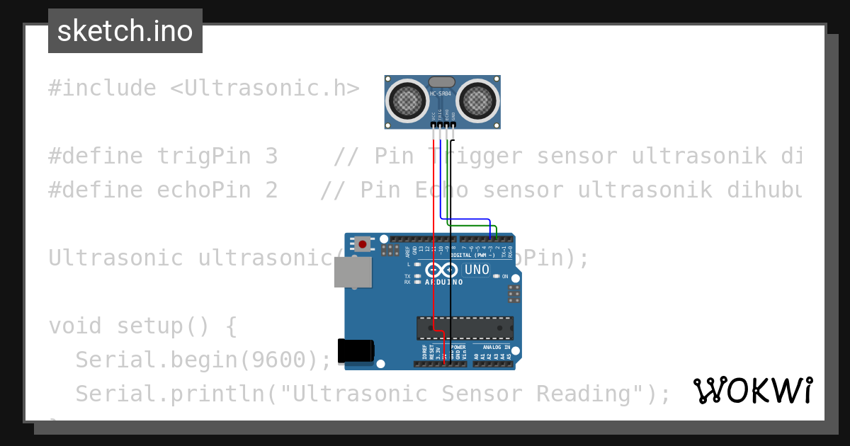 Pembacaan Sensor Ultrasonicmyazid Wokwi Esp32 Stm32 Arduino Simulator