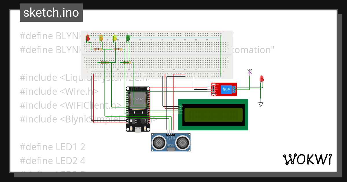 Water level automation - Wokwi ESP32, STM32, Arduino Simulator