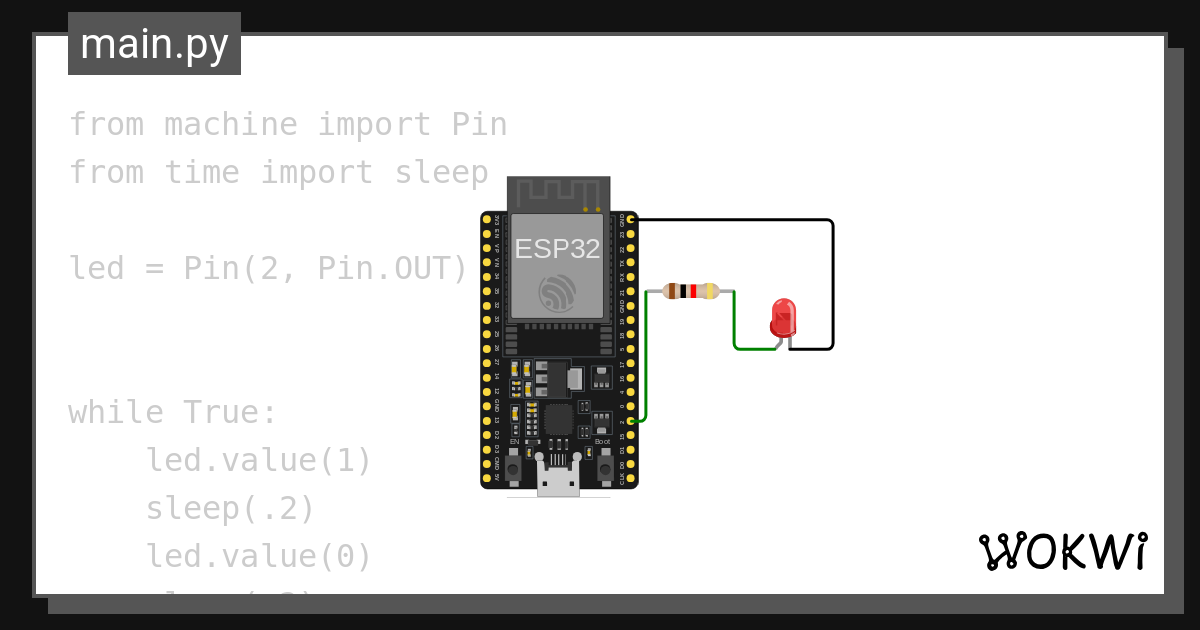 Micropythonblynkled Wokwi Esp32 Stm32 Arduino Simulator 2750