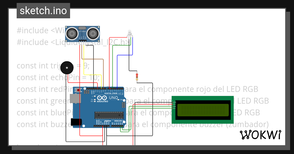 RGB+HC-SR04 - Wokwi ESP32, STM32, Arduino Simulator
