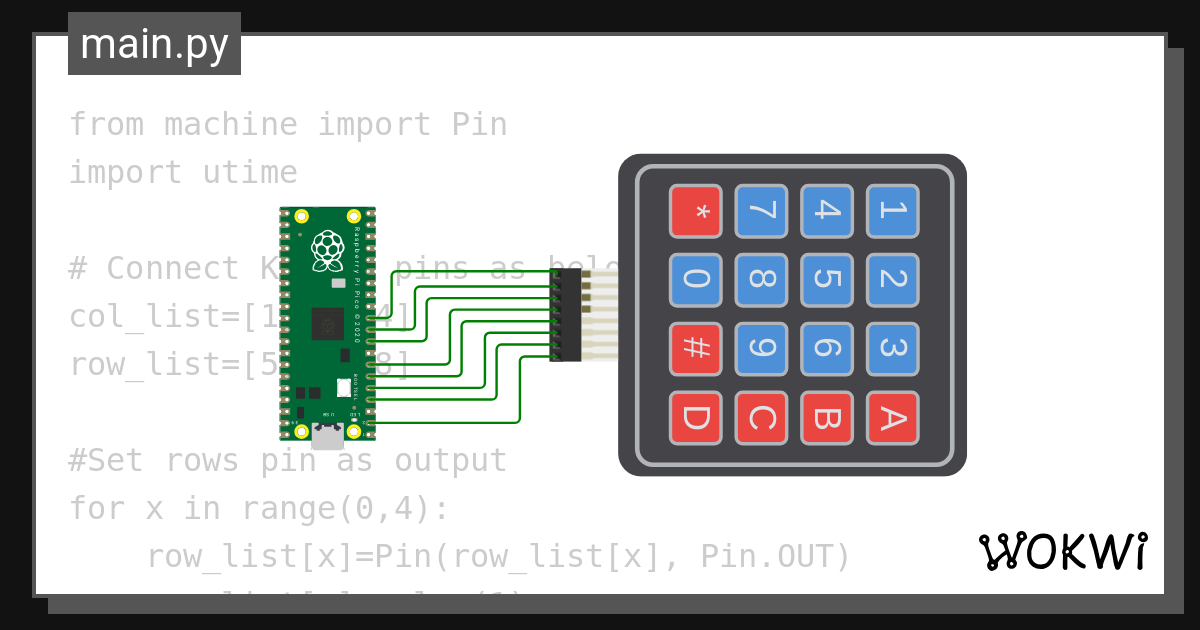 Keypad Wokwi Esp32 Stm32 Arduino Simulator 7145