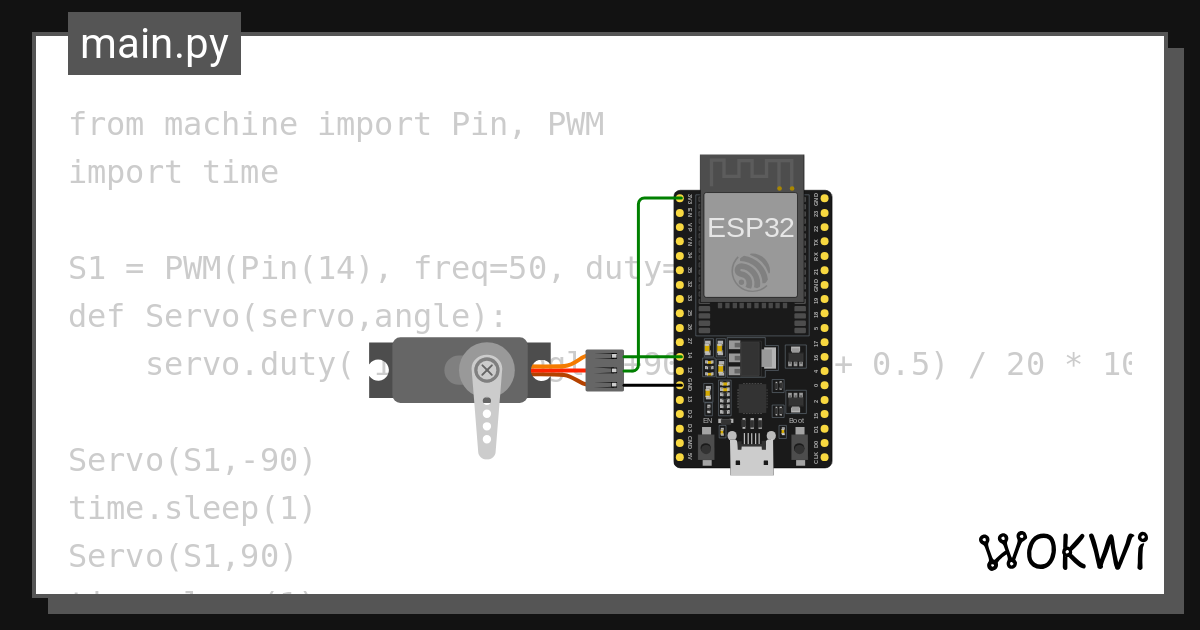 伺服电机 Copy 2 Wokwi Esp32 Stm32 Arduino Simulator
